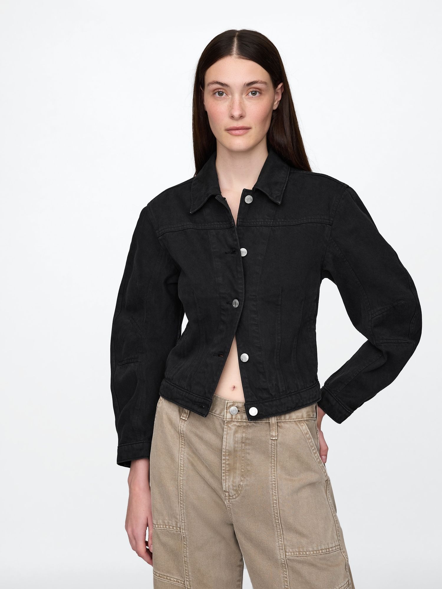 Kurtka jeansowa crop | GAP.pl