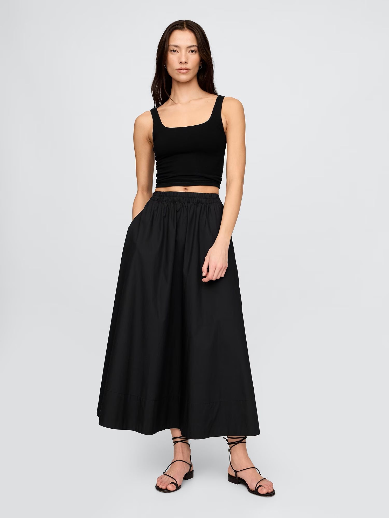 Jupe maxi en popeline | GAP-france.fr