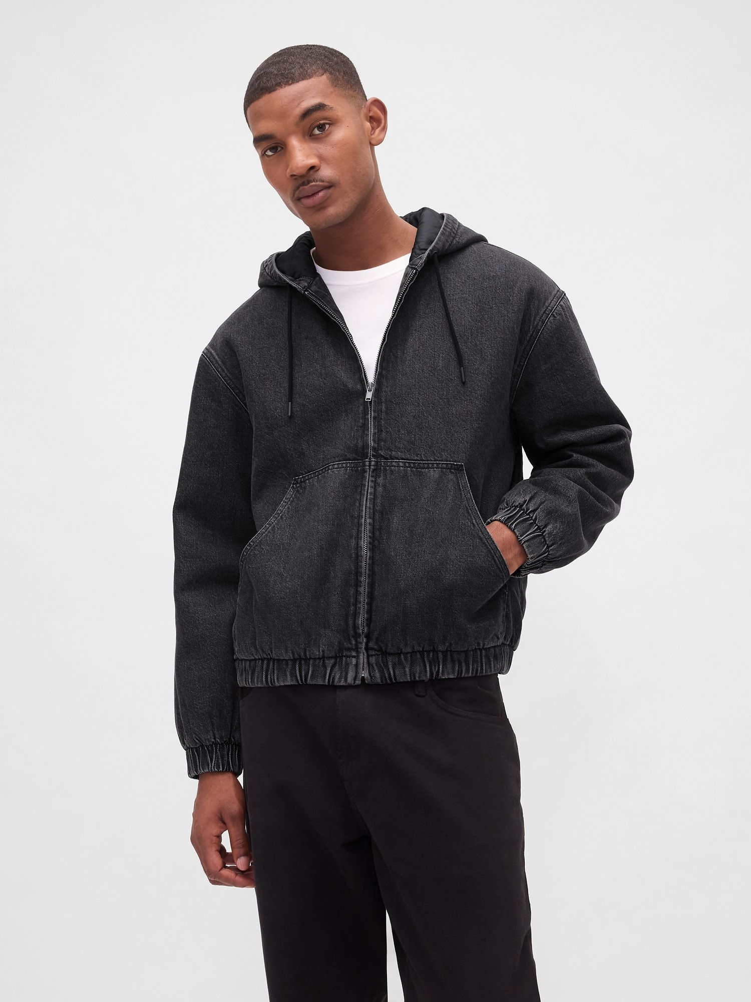 Gefütterte Oversize Jeansjacke mit Sherpa UltraSoft | GAP.at