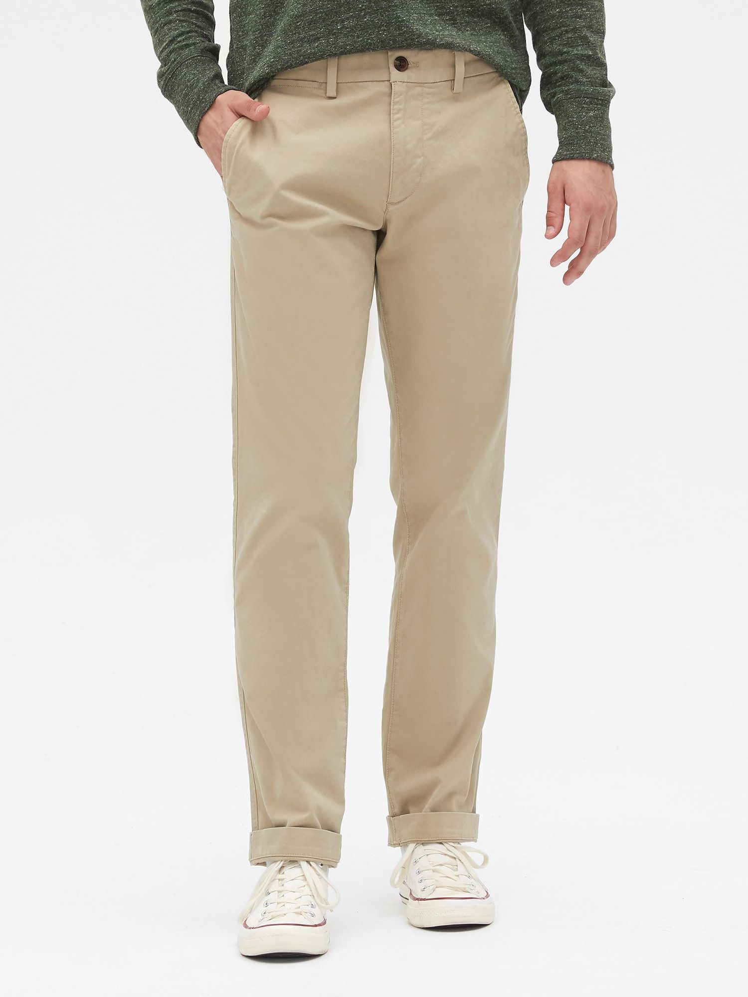 Nadrág essential khaki straight fit GapFlex | GAP.hu