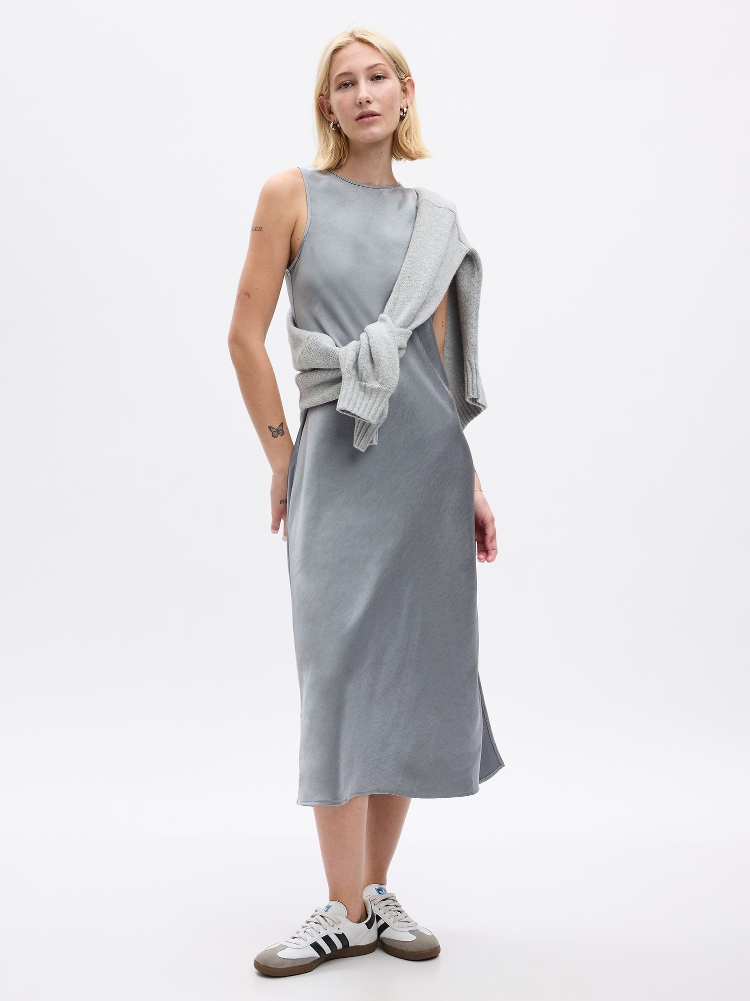 Rochie midi din satin | GAP.ro