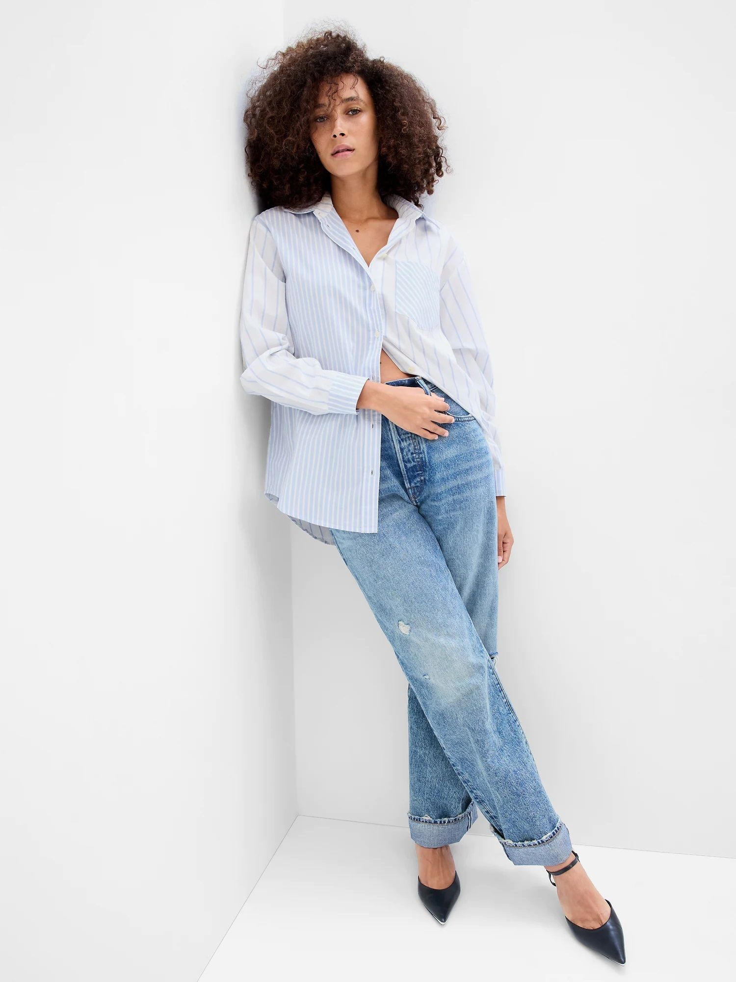 Pásikavá košeľa oversize | GAP.sk