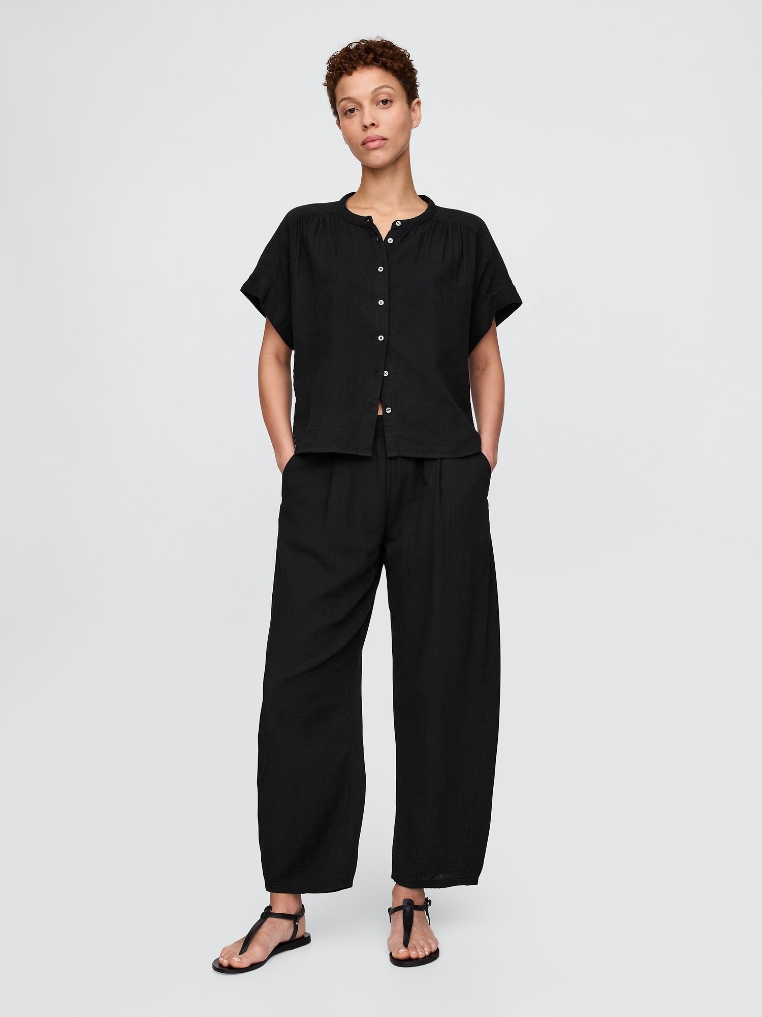 Damen Musselin-Hose Easy Barrel | GAP.at